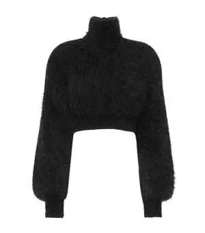 Max Mara Mohair-blend Cropped Sweater - Grey