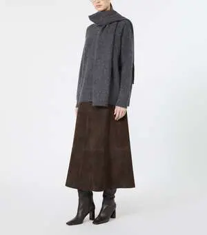 Max Mara Suede Midi Skirt