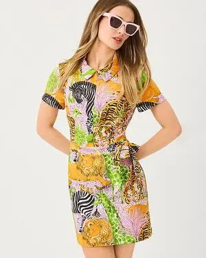 Lilly Pulitzer® Upf 50+ Luxletic Kathy Short Sleeve Tie Dress, Close-to-body Line Fit - Multicolor