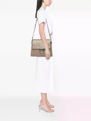 Chloé 2017 Medium Calfskin And Suede Faye Crossbody Bag - Brown