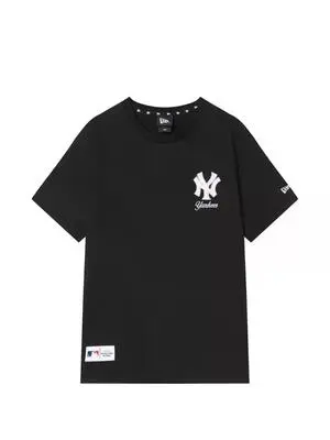 New Era Logo-patch Cotton T-shirt - Black
