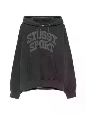 StÜssy Logo-print Cotton Hoodie - Black