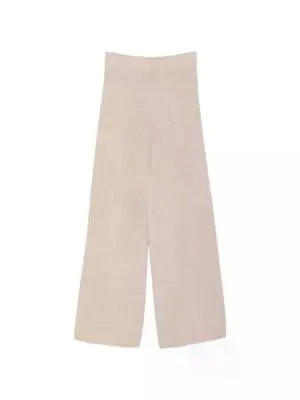 D.exterior Ribbed-knit Wide-leg Trousers - Neutrals