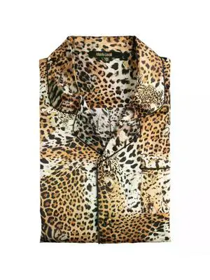 Roberto Cavalli Leopard-print Silk Pajamas - Brown