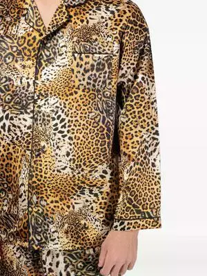 Roberto Cavalli Leopard-print Silk Pajamas