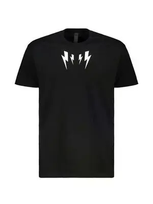 Neil Barrett Fair Isle Thunderbolt T-shirt - Black
