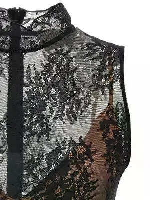 Giuseppe Di Morabito Feather-trim Lace-overlay Midi Dress