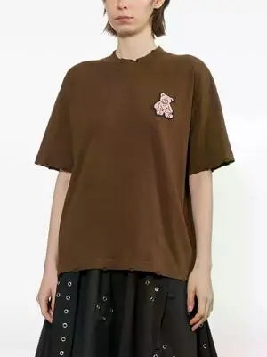 Joshua Sanders Distressed-effect Teddy-patch T-shirt