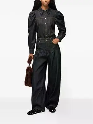 GANNI Shirt In Textured Slub Denim