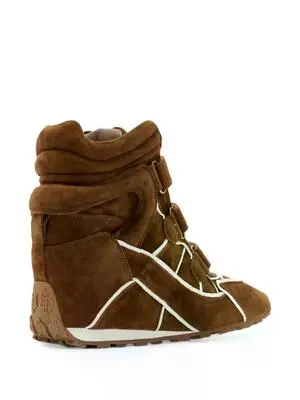 NAKED WOLFE Element Touch-strap Suede Sneakers - Brown