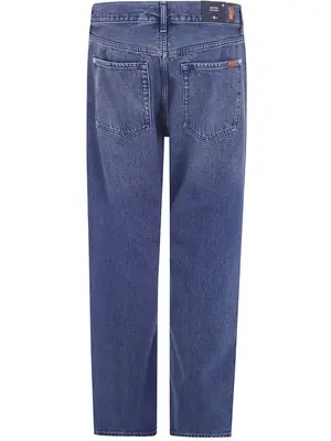 7 For All Mankind Faded Straight-leg Jeans