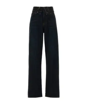 MAISON MARGIELA Raw Edge Waist Denim Jeans - Blue