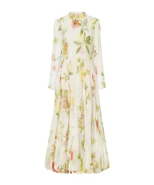 Oscar De La Renta Dominican Floral-print Silk-chiffon Gown - No