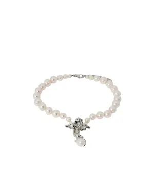 VIVIENNE WESTWOOD Putti Large Pearl Necklace - Silver