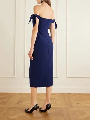 Carolina Herrera Off-the-shoulder Crepe Midi Dress