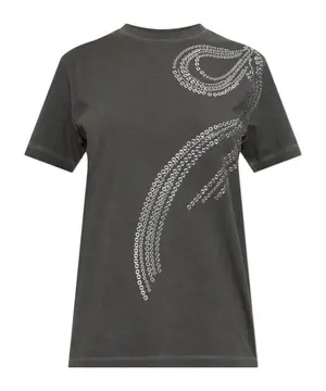 Blumarine Crew Neck Short-sleeved T-shirt - Grey