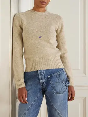 J.W.ANDERSON Embroidered Merino Wool And Mohair-blend Sweater