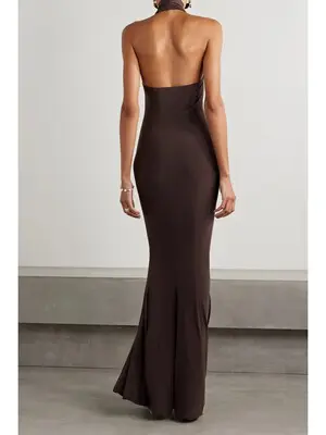 Norma Kamali Stretch-jersey Turtleneck Gown