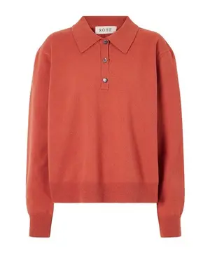 RÓHE Stretch Wool Polo Shirt - Red