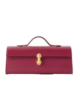 Savette Slim Symmetry Leather Tote - Red