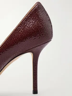 JIMMY CHOO Love 85 Crackled-leather Pumps