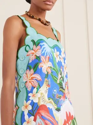 Farm Rio Floral-print Linen Mini Dress