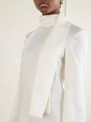 RÓHE Tie-detailed Silk-satin Blouse
