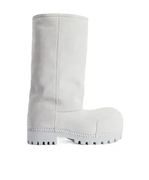 Balenciaga Alaska Fur High Boot In Ciel - Sky-blue