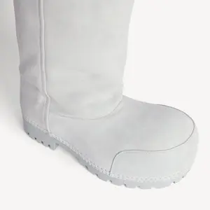 Balenciaga Alaska Fur High Boot In Ciel