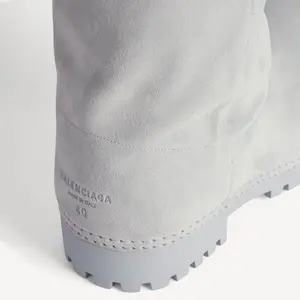 Balenciaga Alaska Fur High Boot In Ciel