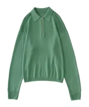 Studio Nicholson Heddy Zip Polo Sweater - Apple