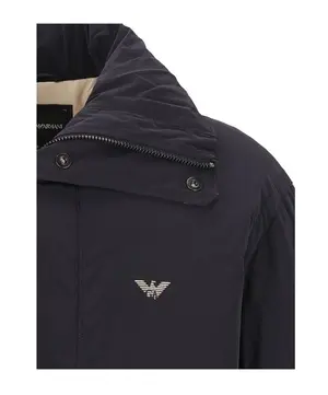 Emporio Armani Hooded Logo Parka Coat