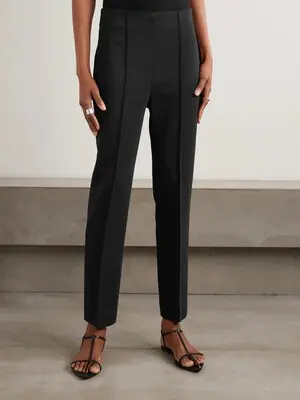 RÓHE Pintucked Grain De Poudre Slim-leg Pants
