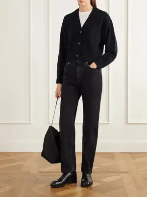 ALLUDE Casual Cropped Cardigan