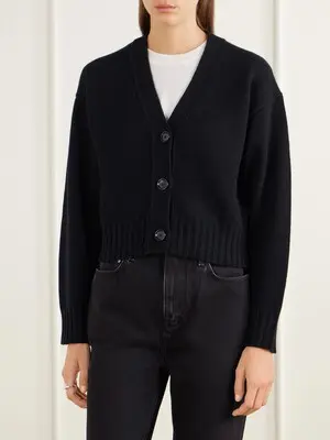 ALLUDE Casual Cropped Cardigan