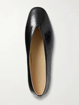 Le Monde Beryl Luna Crinkled-leather Ballet Flats