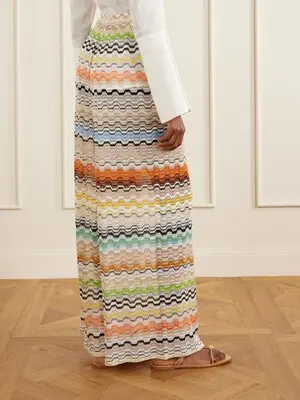Missoni Striped Crochet-knit Wide-leg Pants