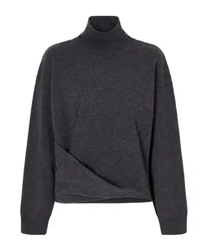 RÓHE Asymmetric Wool And Cashmere-blend Turtleneck Sweater - Black