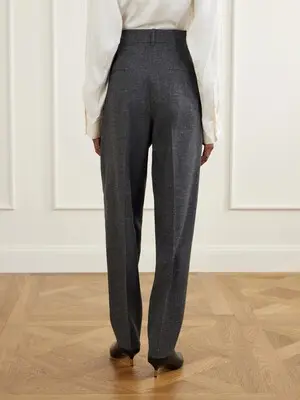 RÓHE Daria Pleated Wool-blend Straight-leg Pants