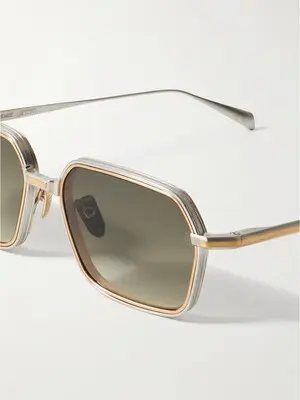 JACQUES MARIE MAGE Admiral Square-frame Gold- And Silver-tone Titanium Sunglasses
