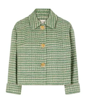 Carolina Herrera Cropped Tweed Jacket - No