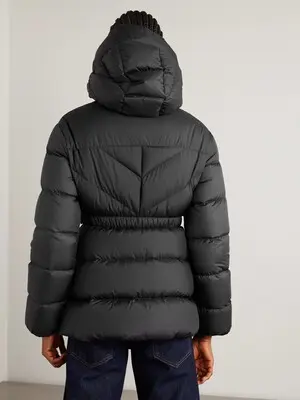 Moncler Brosse Belted Hooded Down Jacket