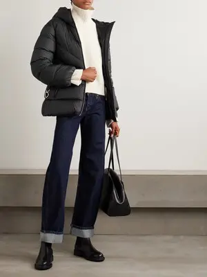 Moncler Brosse Belted Hooded Down Jacket