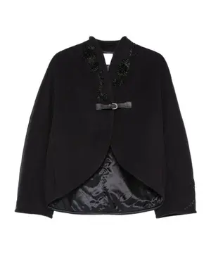 FORTE_FORTE Embroidered Buckle-fastening Coat - No