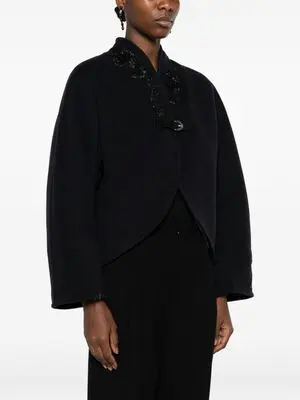 FORTE_FORTE Embroidered Buckle-fastening Coat