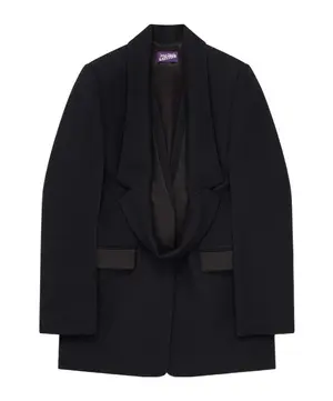 JEAN PAUL GAULTIER Reversed Collar Fitted Blazer - Deep Navy Blue