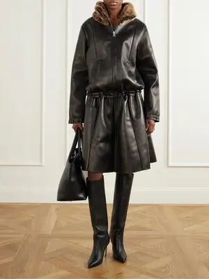 Stouls Naomi Paneled Leather Midi Skirt