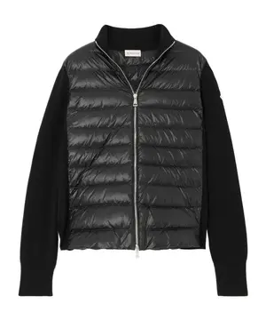 Moncler Quilted Down Cardigan - Black
