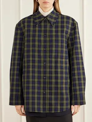 Tibi Checked Shirt Jacket
