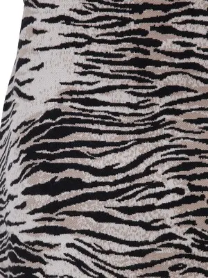 Rixo Tiger-print Wool Short Skirt